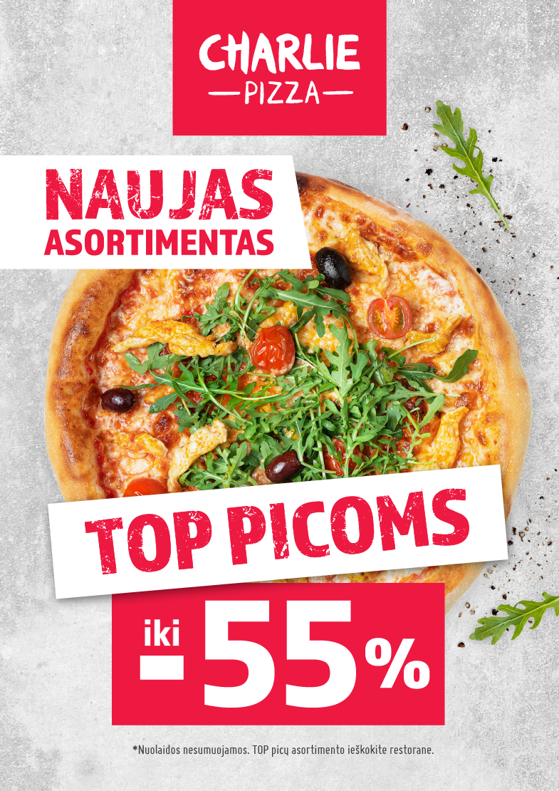 CHARLIE PIZZA picerija Vilniuje CUP